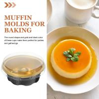 China Aluminum Foil Mini Cake Pans 100pcs with Lids 50ml Baking Molds for Individual Desserts for sale
