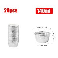 China 20Pcs Aluminum Foil Cake Cups 7.9x5.5x3.7cm Nonstick Baking Tins for Air Fryer Oven BBQ for sale