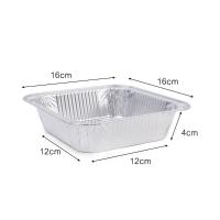 China Custom 10pcs Aluminum Foil Tray Square Shaped Lunch Box Kitchen Supplies Heat Resistant 660°C for sale