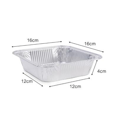 China Custom 10pcs Aluminum Foil Tray Square Shaped Lunch Box Kitchen Supplies Heat Resistant 660°C for sale