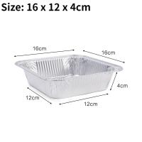 China Custom 10pcs Aluminum Foil Tray Square Shaped Lunch Box Kitchen Supplies Heat Resistant 660°C for sale
