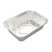 China Aluminum Foil Food Container 1000ml with PP Lid Rectangle To Go Tray Disposable Microwave Safe for sale
