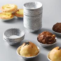 China Disposable Aluminum Foil Tart Pans 100pcs 7x4x2cm Mini Pie Bake Trays for Home Kitchen Hotel for sale