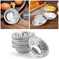 China Disposable Aluminum Foil Tart Pans 100pcs 7x4x2cm Mini Pie Bake Trays for Home Kitchen Hotel for sale