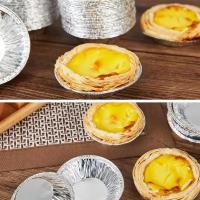 China Disposable Aluminum Foil Tart Pans 100pcs 7x4x2cm Mini Pie Bake Trays for Home Kitchen Hotel for sale