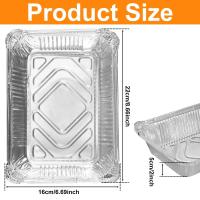 China 50 Pack Aluminum Foil Trays 8.66x6.29x2 Inch for Double Basket Air Fryer Food Grade Baking Pans for sale