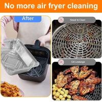 China 50 Pack Aluminum Foil Trays 8.66x6.29x2 Inch for Double Basket Air Fryer Food Grade Baking Pans for sale