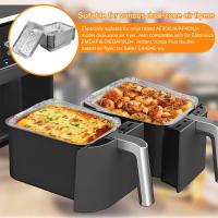 China 50 Pack Aluminum Foil Trays 8.66x6.29x2 Inch for Double Basket Air Fryer Food Grade Baking Pans for sale
