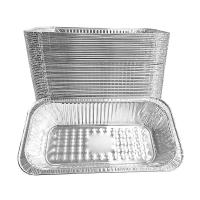 China Custom Aluminum Foil Food Containers 100-5118ml Disposable Microwave Safe with Flat Lid for sale