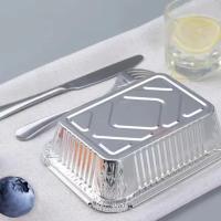 China Custom Aluminum Foil Food Containers 100-5118ml Disposable Microwave Safe with Flat Lid for sale