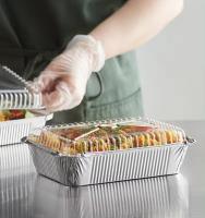 China Custom Aluminum Foil Food Containers 100-5118ml Disposable Microwave Safe with Flat Lid for sale