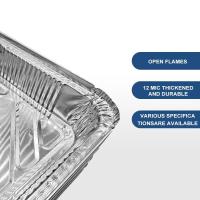China Convenient and Durable Rectangular Silver Aluminum Foil Container for Food Packaging for sale