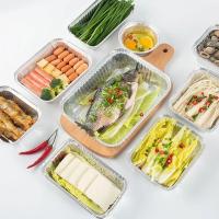 China 130ml Rectangular Aluminum Cover Waterproof Travel Foil Container for PP Food Packaging for sale