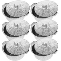 China 1100ml 6 Pack Aluminum Foil Pie Pans with Lids Disposable Baking Tins for BBQ Camping for sale