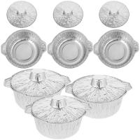 China 1100ml 6 Pack Aluminum Foil Pie Pans with Lids Disposable Baking Tins for BBQ Camping for sale