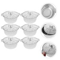 China 1100ml 6 Pack Aluminum Foil Pie Pans with Lids Disposable Baking Tins for BBQ Camping for sale