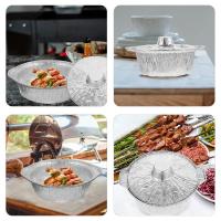 China 1100ml 6 Pack Aluminum Foil Pie Pans with Lids Disposable Baking Tins for BBQ Camping for sale