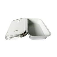 China 360ml 12oz Rectangle Aluminum Foil Food Container for Airline Meal Cooking Storage for sale