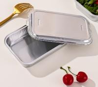 China 360ml 12oz Rectangle Aluminum Foil Food Container for Airline Meal Cooking Storage for sale