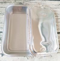 China 360ml 12oz Rectangle Aluminum Foil Food Container for Airline Meal Cooking Storage for sale