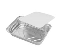 China 3003 Process Type Pulp Moulding Aluminum Foil Container Tray With Lid for Food Packaging for sale