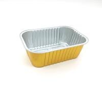 China Custom Aluminum Foil Food Container 320ml with Sealed Foil Lid and PET Lid for Takeaway for sale