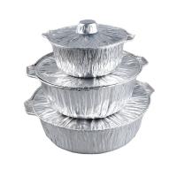 China Food Grade Disposable Gold Colored Aluminium Trays with Lid 9-70g Custom Size for sale