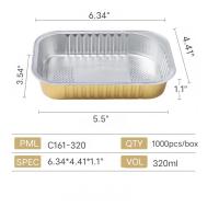 China Round Gold Disposable Aluminum Foil Food Container 320-5000ml Custom Size for sale