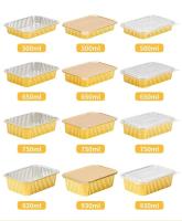 China Round Gold Disposable Aluminum Foil Food Container 320-5000ml Custom Size for sale
