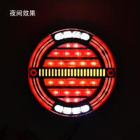 China 12V 24V Brake Driving Stop Flow Turn Signal Reverse Truck Side Light Round Red Led Trailer Tail Light for Car for sale
