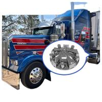 China Custom Chrome Removable Hub Caps Cover Kit 33mm 32mm Front Rear Semi Truck Wheel Axle Covers for sale