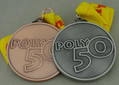 China Zinc Alloy Die Cast Medals For Sport meeting , Poly 50 Badges Antique Copper for sale
