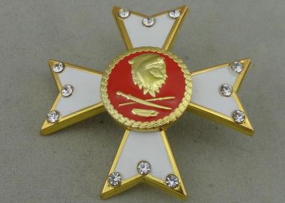 China Swarovski Souvenir Badges Zinc Alloy Die Casting Soft Enamel for sale