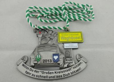 China Personalized 3D Zinc Alloy Waghausel Carnival Medal, Die Casting Medals with Two Color Cord and Rhinestone for sale