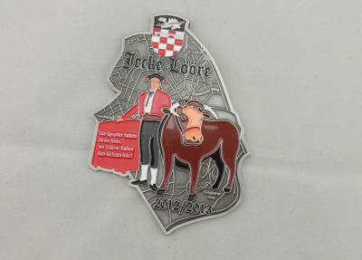 China Zinc Alloy / Pewter Jecke Loore Karneval Carnival Medal by Die Casting, Antique Nickel Plating for sale