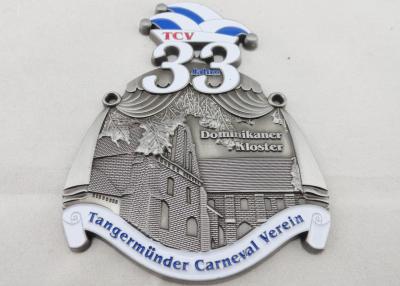 China TCV 33 Jahre Die Cast / Die Struck / Stamped Carnival Medal by Zinc Alloy, Clown Logo, Antique Nickel Plating for sale