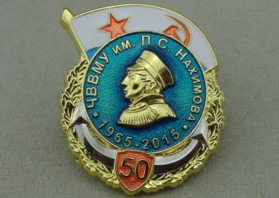 China Transparent Enamel Gold Custom Lapel Pins Die Casting Anti - Brass for sale