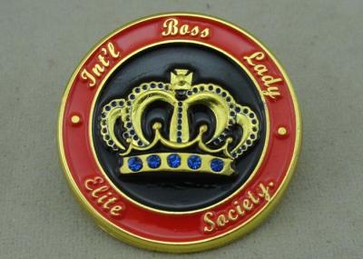 China Rhinestone Zinc Alloy Pin Badge With Gold Plating 2.0 mm Thickness for sale
