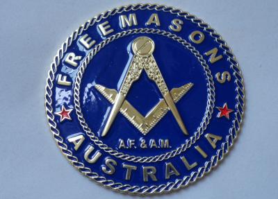 China Gold Plating Iron or Brass or Copper A.F. & A.M. Adhesive Badge for sale