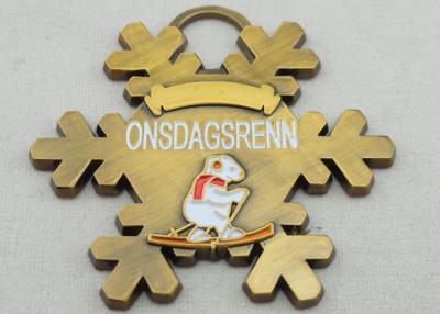 China Personalized 2D or 3D Souvenir Badges / Ski Badge with Antique Gold, Nickel, Brass Plating for sale