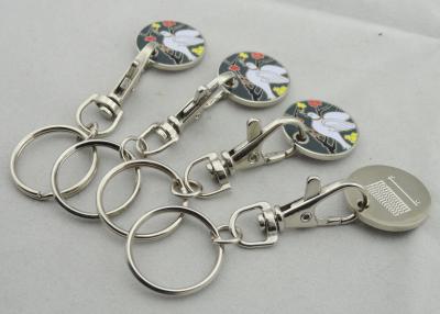 China Animel Enamel Trolley Coin, Iron Shopping Trolley Coins with Soft and Key Chain for sale