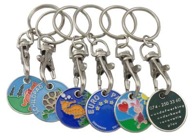 China High Quality Supper Market Iron / Brass / Copper Trolley Coin with Key Chain for sale