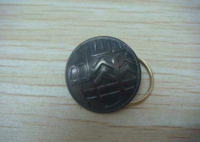 China Button Shape Promotional Keychain by Brass Stamping with Man - Woman Mould, Dyed Black Plating for sale