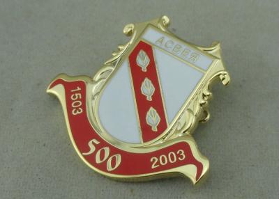 China Brass Hard Enamel Pin Badges , Die Stamped Military 3D Brooch Gold Badge for sale