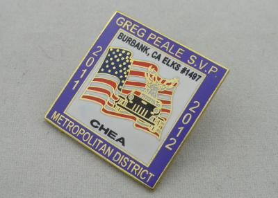 China GREG PEALE SVP Imitation Hard Enamel Lapel Pin, Brass Material, Gold Plating With Printing for sale