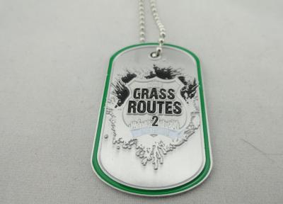 China Grass Routes Personalised Dog Tags With Aluminum Stamped, Soft Enamel And Nickel Color Ball Chain for sale