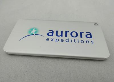 China Aurora Expeditions Aluminum Metal Luggage Tag Personalized With Silk Screen Printing, Die Stamping for sale