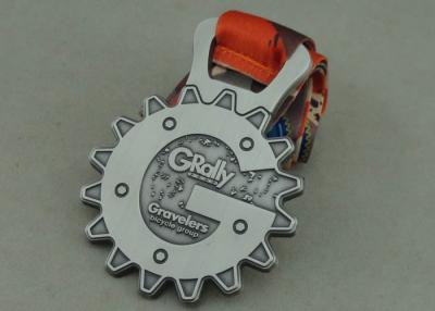 China 3.5 Inch Bottle Opener Die Cast Medals With Antique Silver Club Medals for sale