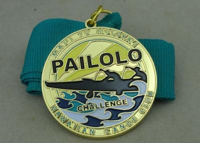China Synthetic Ribbon Medals With Zinc Alloy Gold Die Casting Swimming Medal for sale