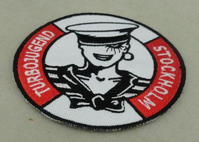 China Clothes Custom Embroidery Patches Promo Patches 3.0 Inch With Glue for sale